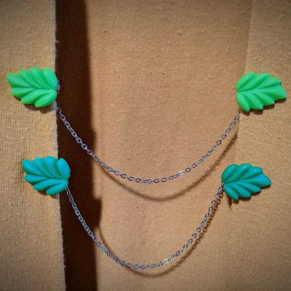 Leaf Cardigan Clips / Sweater Chain / Sweater Clasp - Etsy