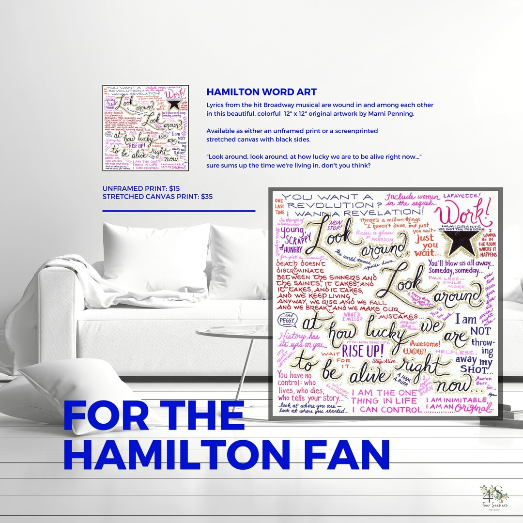 Hamilton Musical Quotes Word Art - Etsy