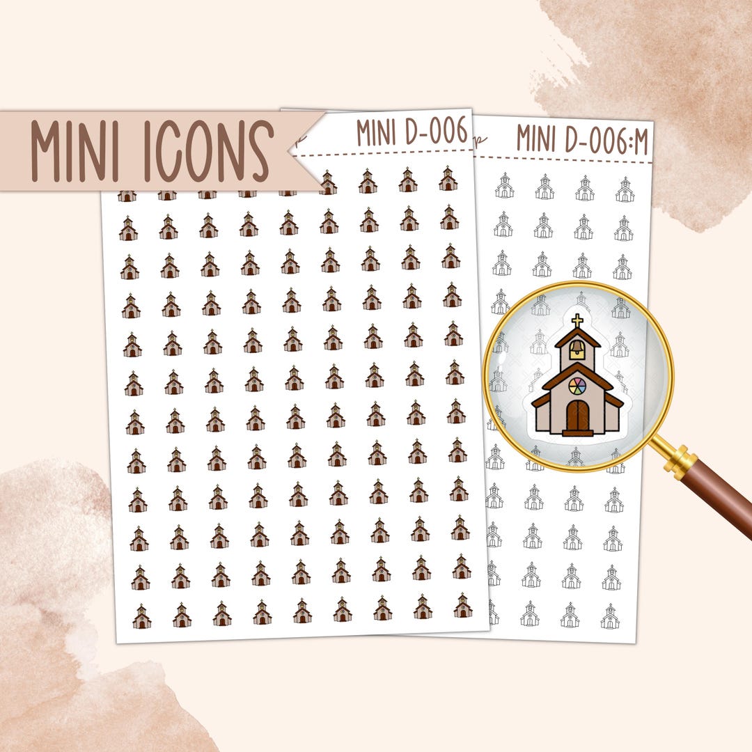 MINI ICONS D-006 || Church Stickers - Planner Stickers, Erin Condren ...
