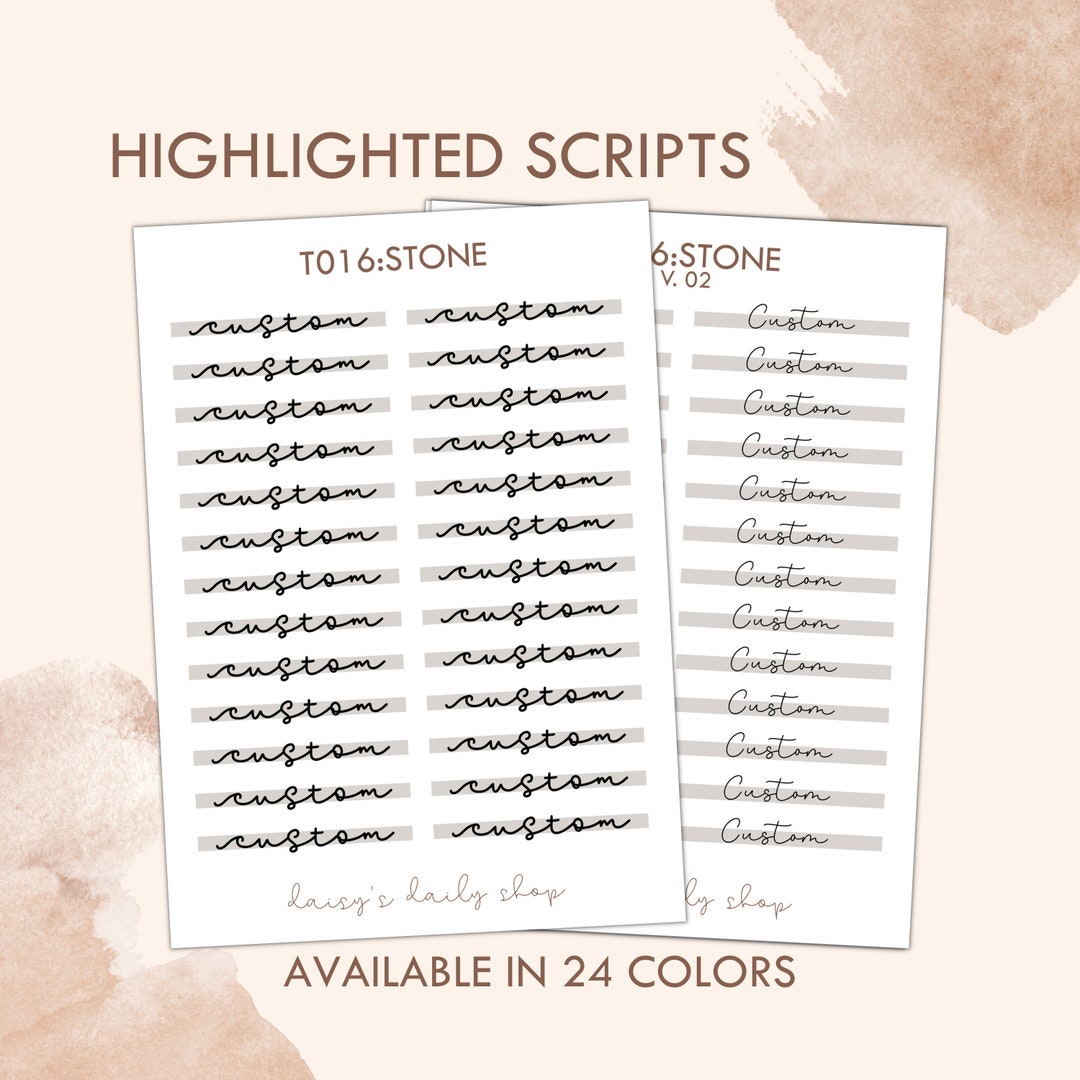 T-016 | HIGHLIGHTED SCRIPTS | Transparent Stickers, Clear Stickers ...