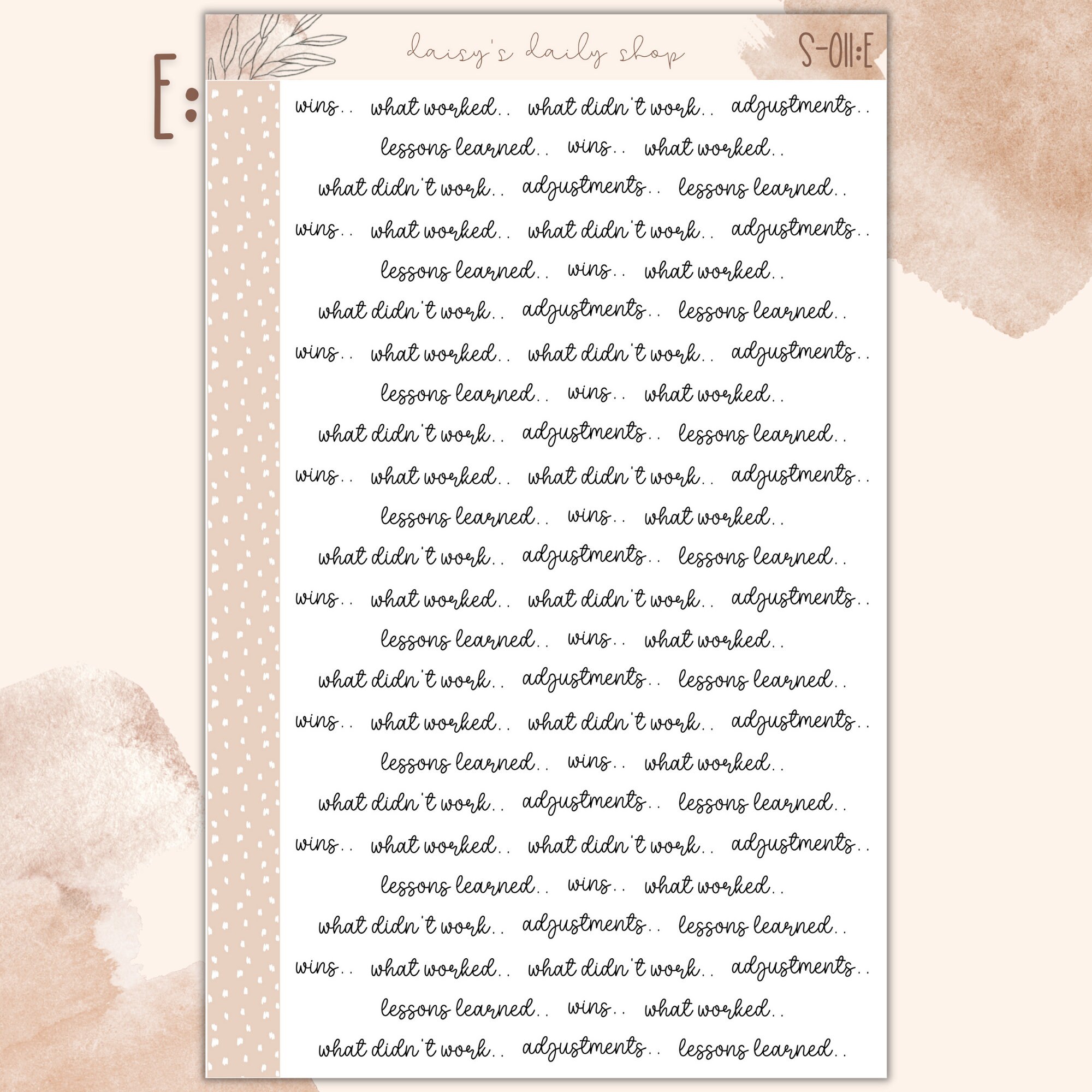 S-011 MAKSELIFE REFLECTION QUESTIONS Planner Stickers | Etsy