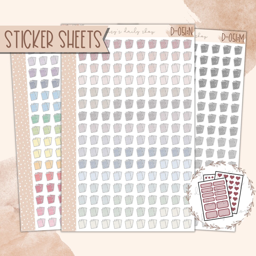 D-051 STICKER SHEETS ICONS Planner Stickers Erin Condren - Etsy