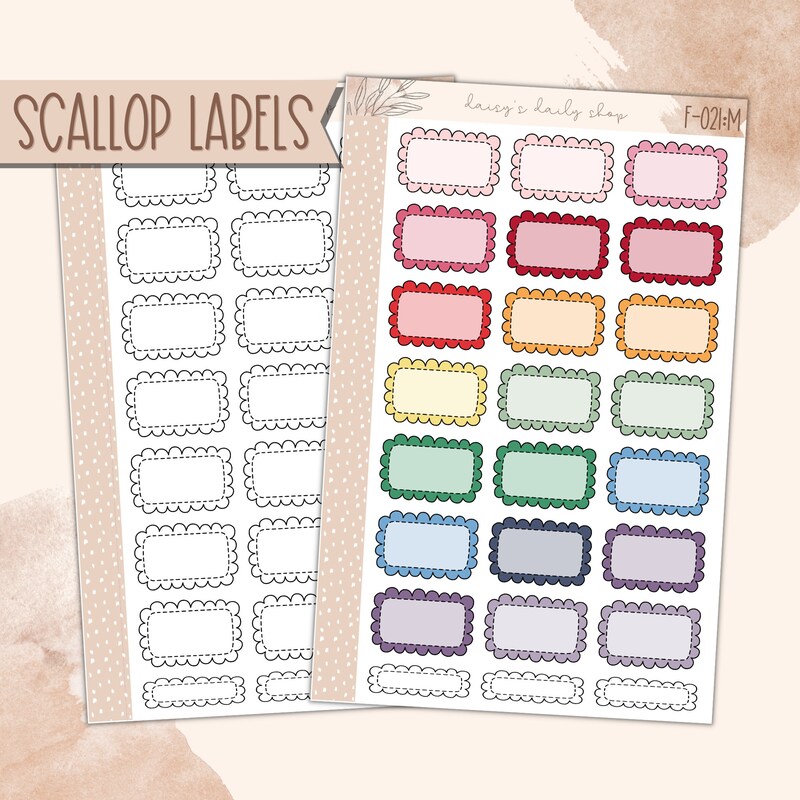 Scalloped Labels - Etsy