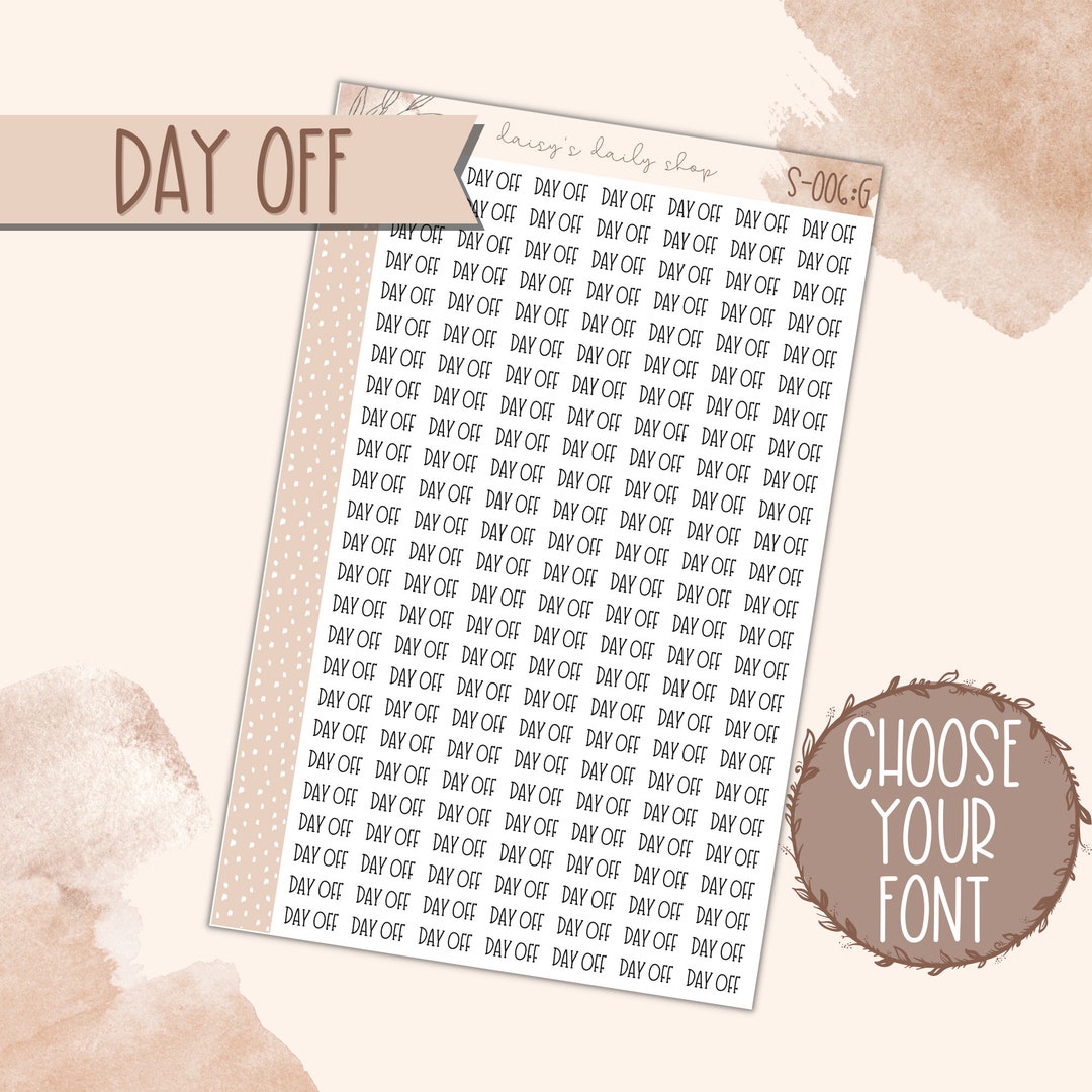 S-006 DAY OFF SCRIPTS Planner Stickers Erin Condren - Etsy UK