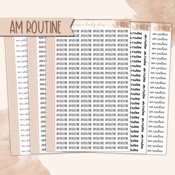 S-002 AM ROUTINE SCRIPTS Planner Stickers Erin Condren - Etsy