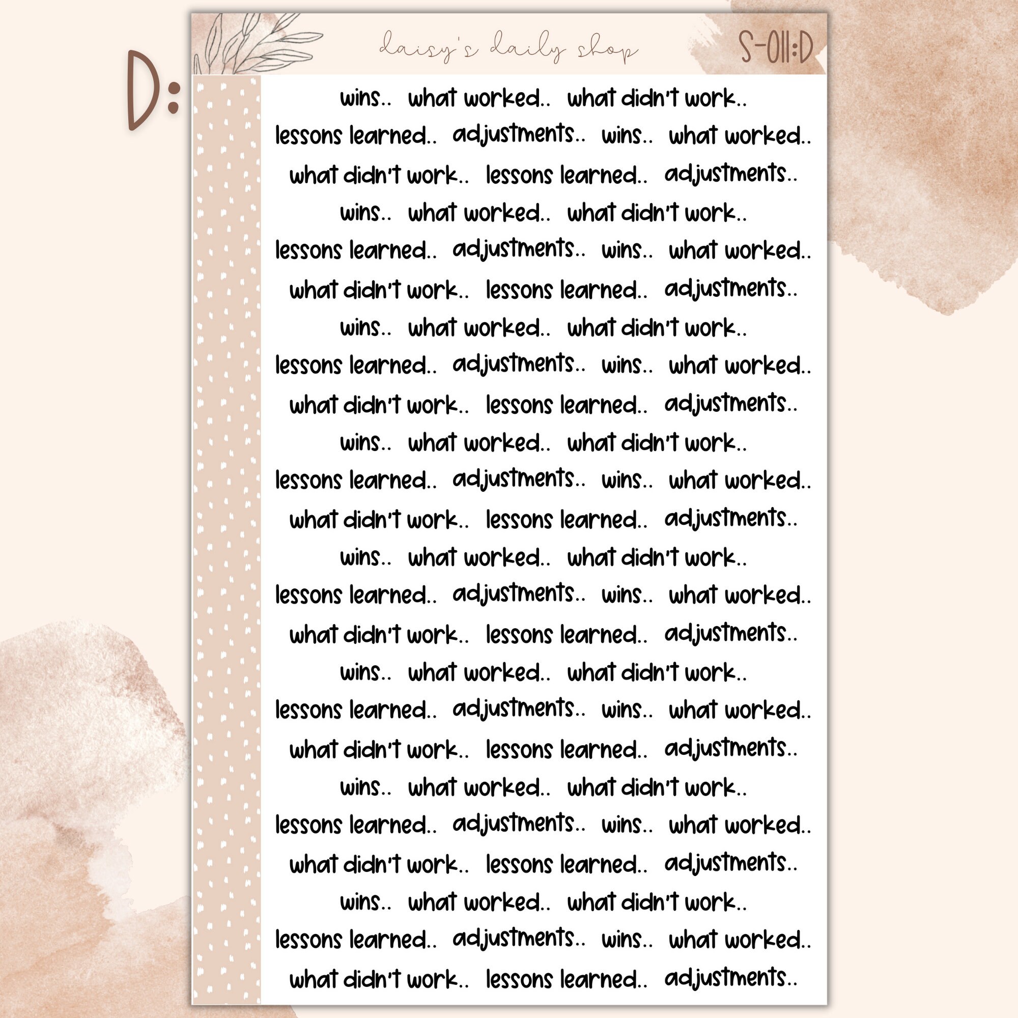 S-011 MAKSELIFE REFLECTION QUESTIONS Planner Stickers | Etsy