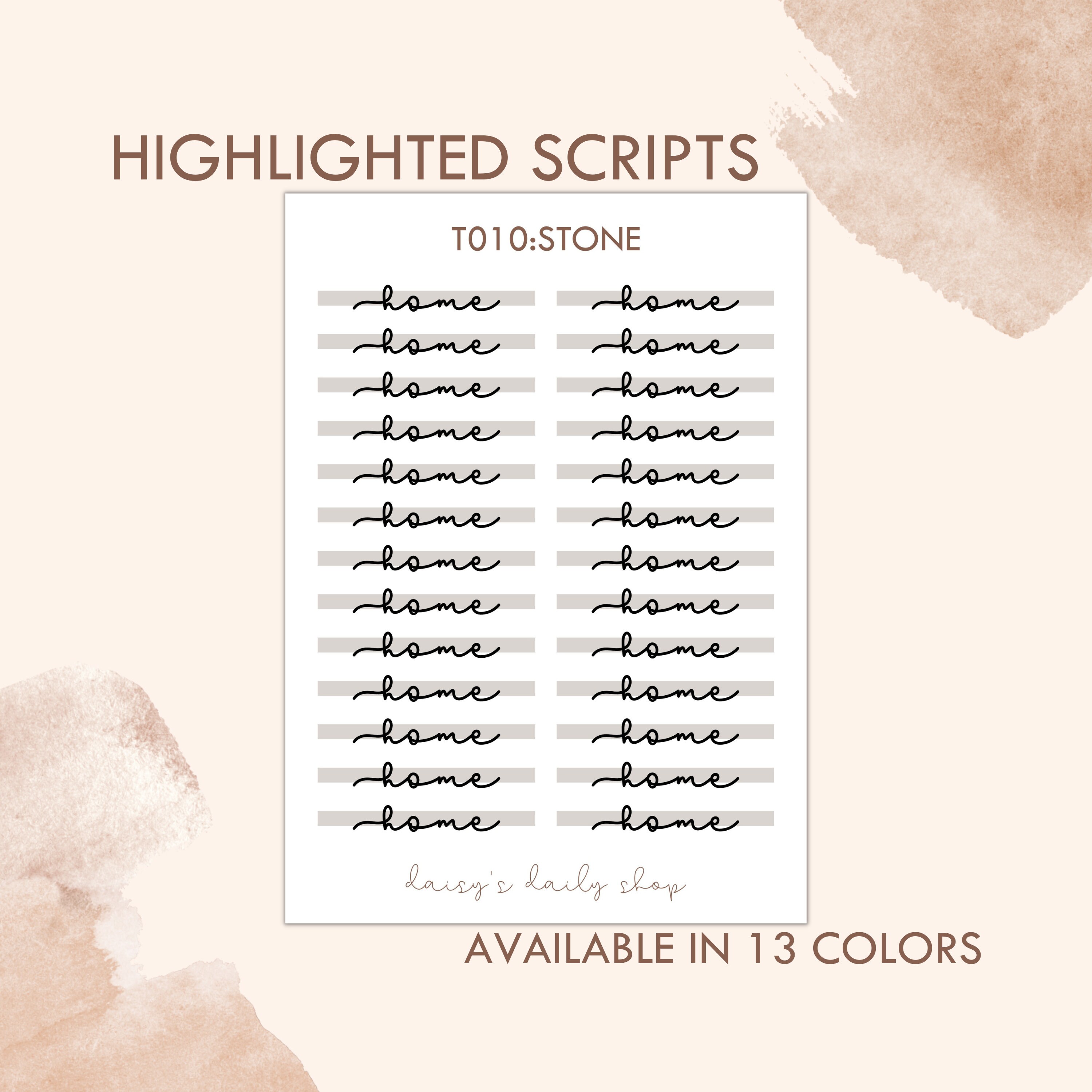 T-010 HIGHLIGHTED SCRIPTS Transparent Stickers, Clear Stickers, home - Etsy