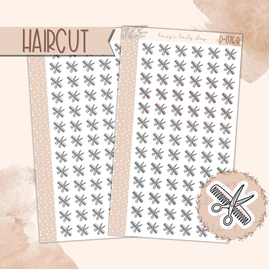 D-076 HAIRCUT ICONS Planner Stickers Erin Condren - Etsy