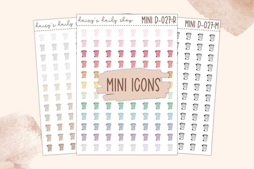 MINI D-027 | TRASH BIN | Planner Stickers, Erin Condren, Makselife ...