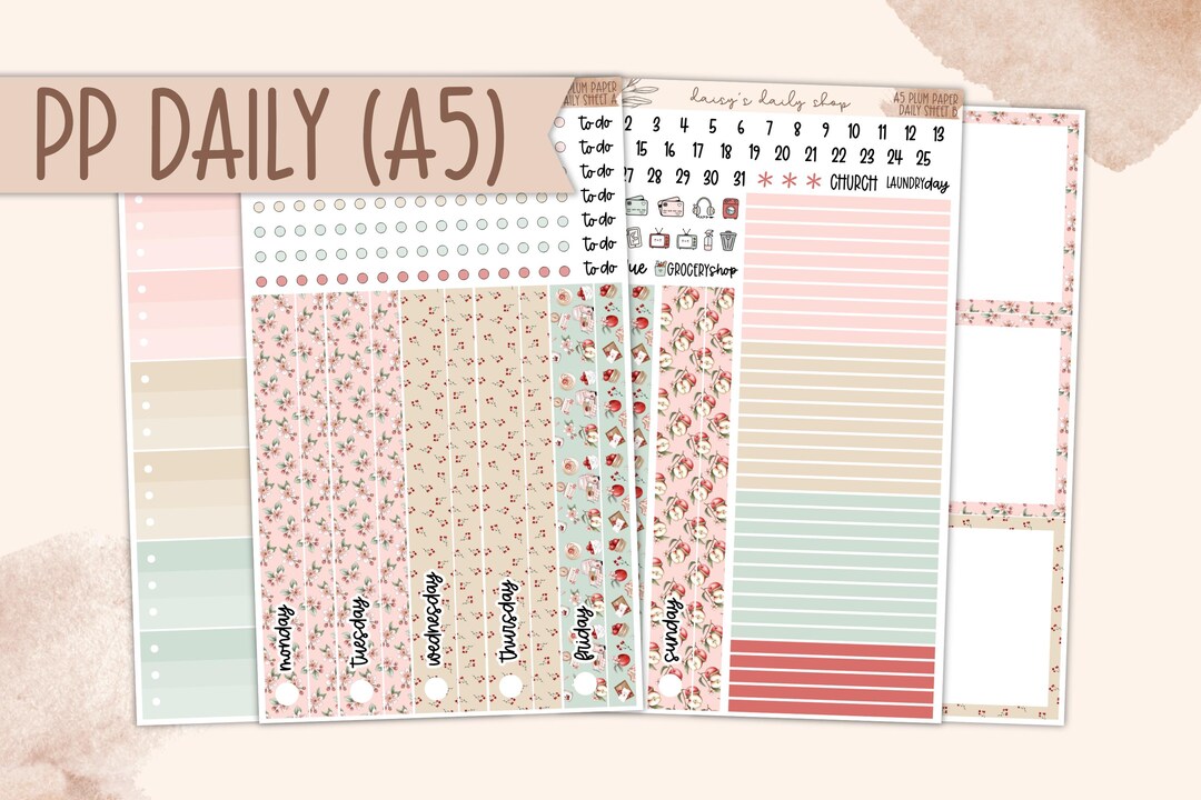 A5 PLUM PAPER DAILY Kit 089, Plum Paper - Etsy