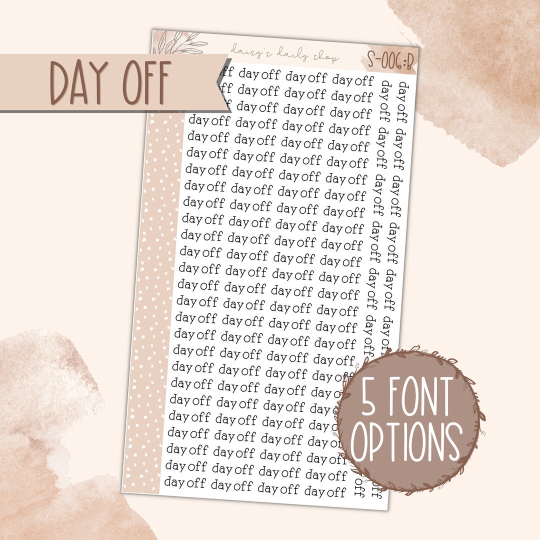S-006 DAY OFF SCRIPTS Planner Stickers Erin Condren - Etsy UK