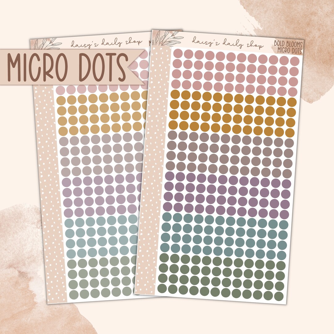 BOLD BLOOMS | MICRO Planner Dots | Transparent Stickers, Clear Stickers ...