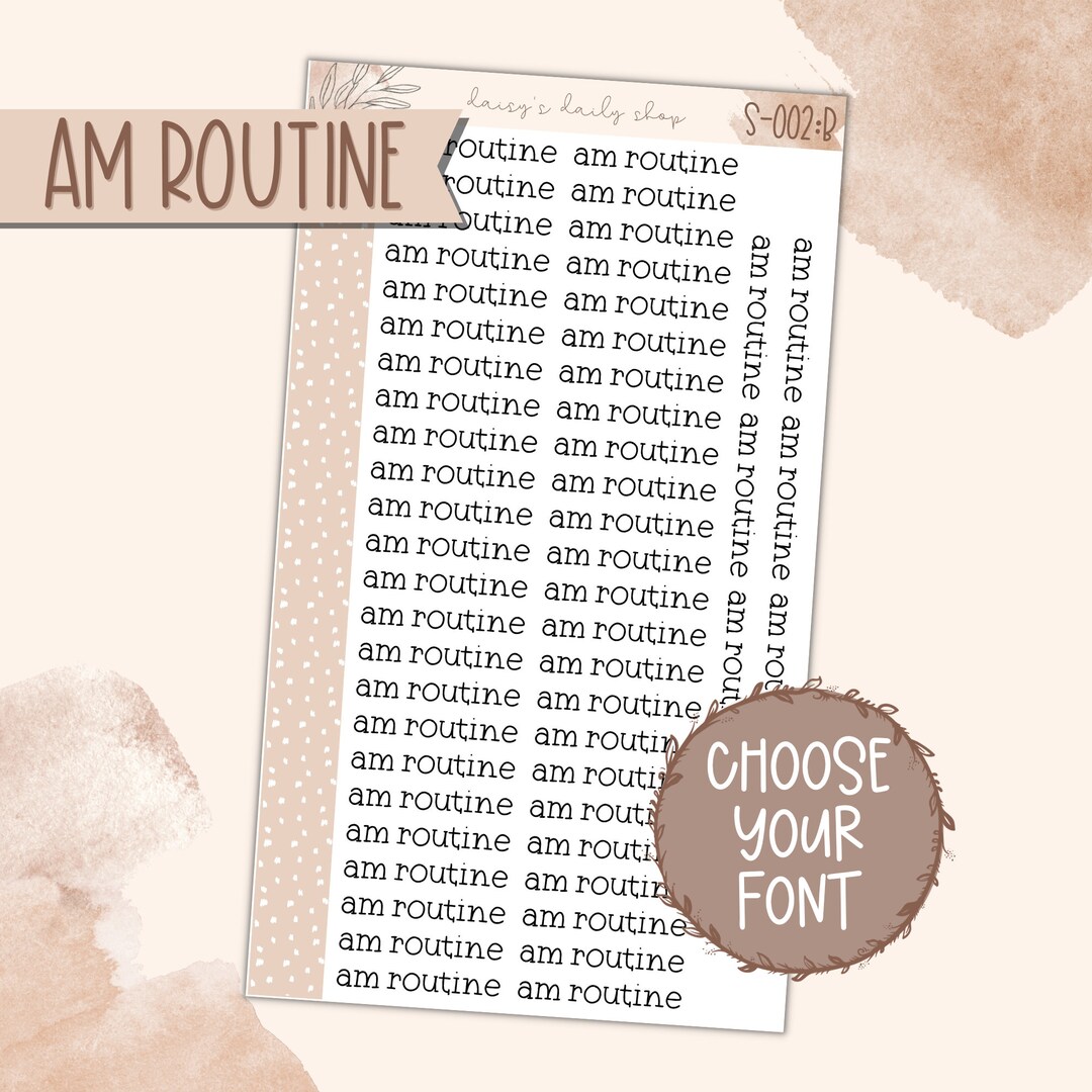 S-002 AM ROUTINE SCRIPTS Planner Stickers, Erin Condren, Plumpaper ...