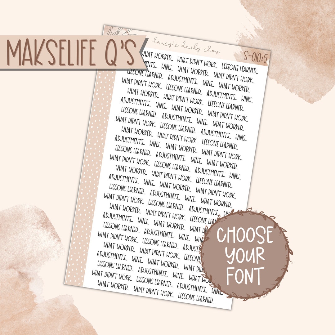 S-011 | MAKSELIFE REFLECTION QUESTIONS | Planner Stickers, Erin Condren ...