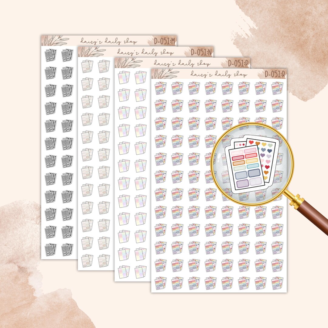 D-051 || STICKER SHEETS ICONS - Planner Stickers, Erin Condren ...