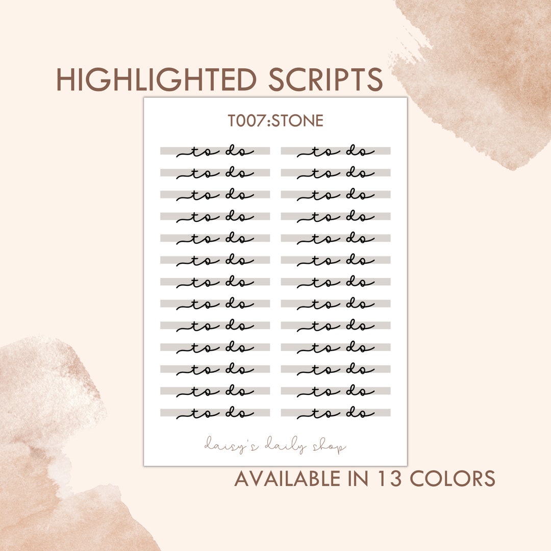 T-007 HIGHLIGHTED SCRIPTS Transparent Stickers Clear - Etsy