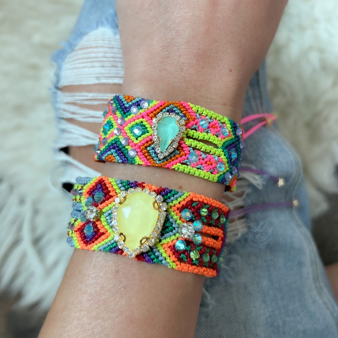 Ethnic Chic Friendship Bracelet Rhinestone Crystal Jewelry - Etsy