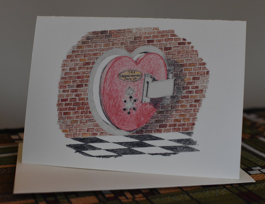 Unbreakable Heart Vault Illustrated Blank Card, Valentine's Day ...