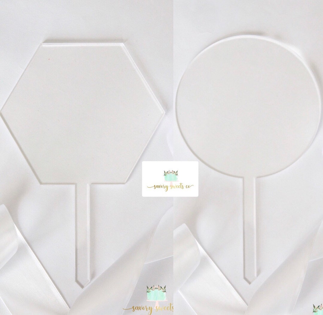 BULK Hexagon/round Acrylic Cake Topper DIY Cake Topper - Etsy