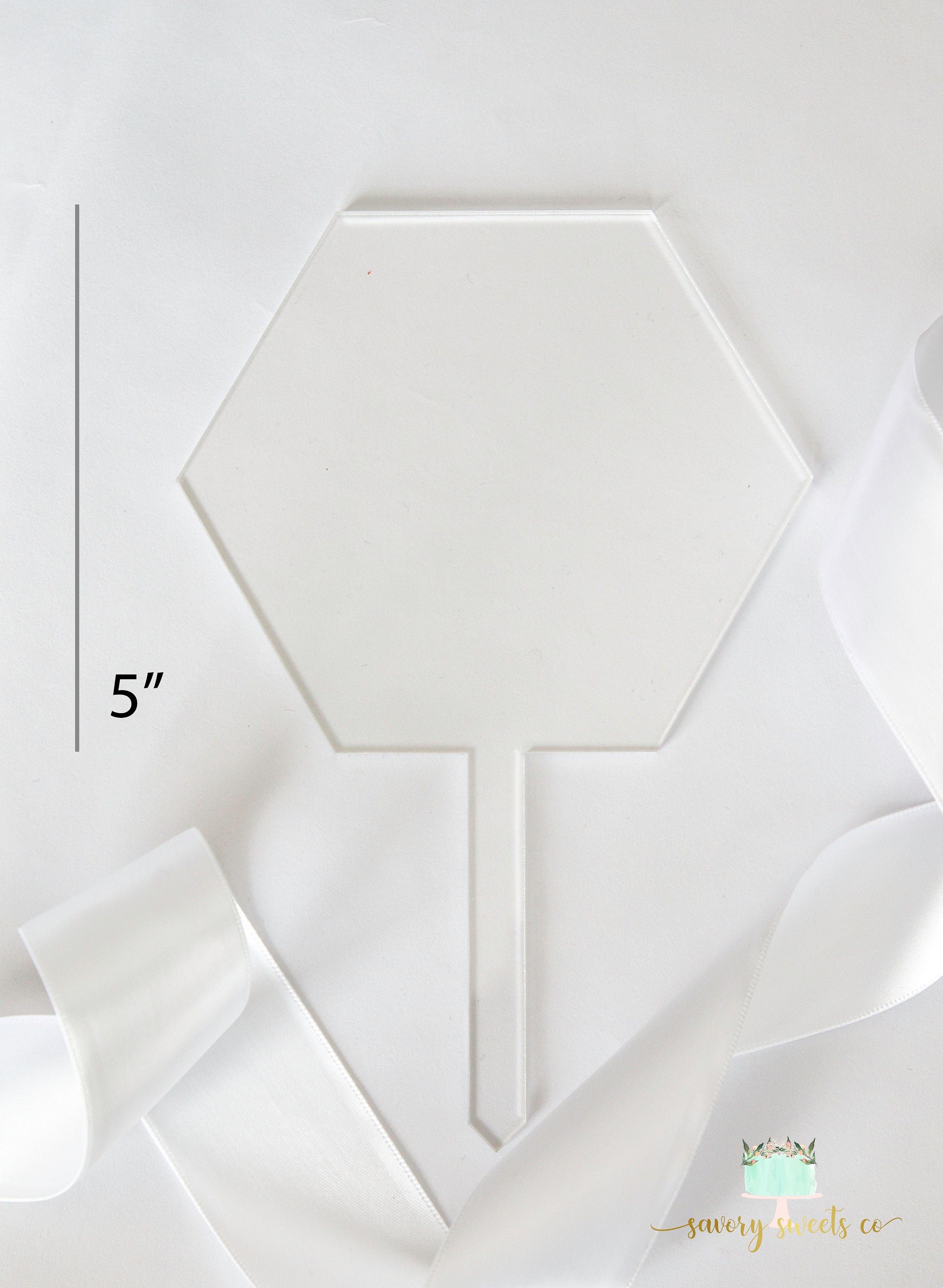 SINGLE Hexagon/Round Acrylic Cake Topper DIY Cake Topper | Etsy