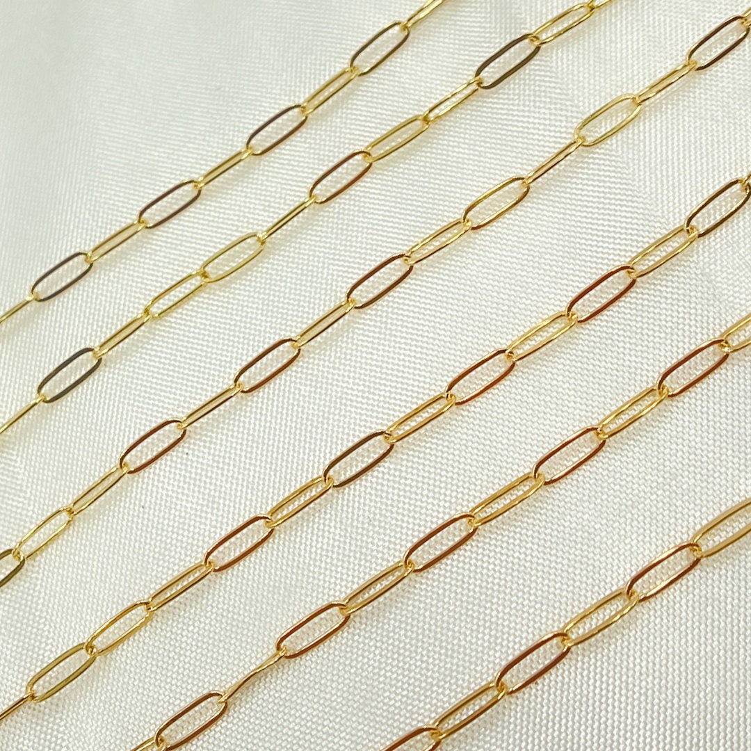 14k Gold Filled Flat Paperclip Chain by Foot, Gold Filled Bulk Chain ...