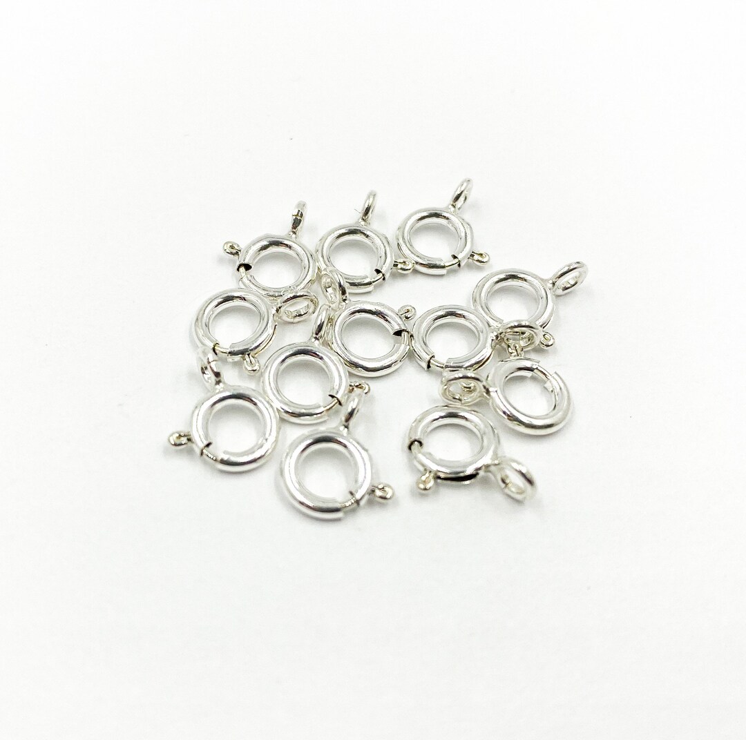 5pcs 5 Mm 925 Silver Spring Ring, 925 White Silver Clasp, Sterling ...