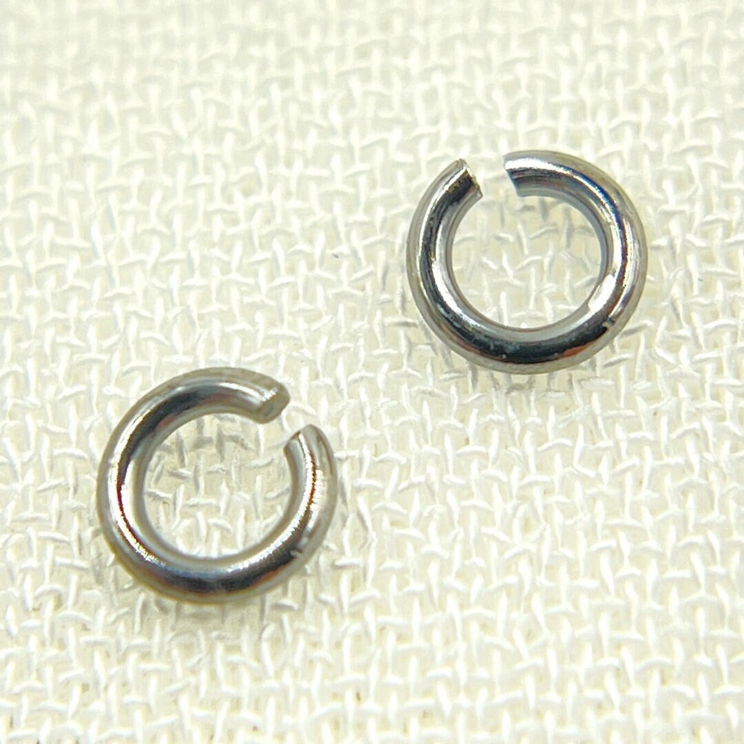 50pcs 3mm 22, 24 & 26ga Open Jump Ring, Black Rhodium 925 Silver Open ...