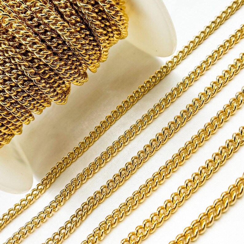 14K Gold Filled Curb Chain, 4.7mm Miami Link, by the Foot. SB3CGF - Etsy