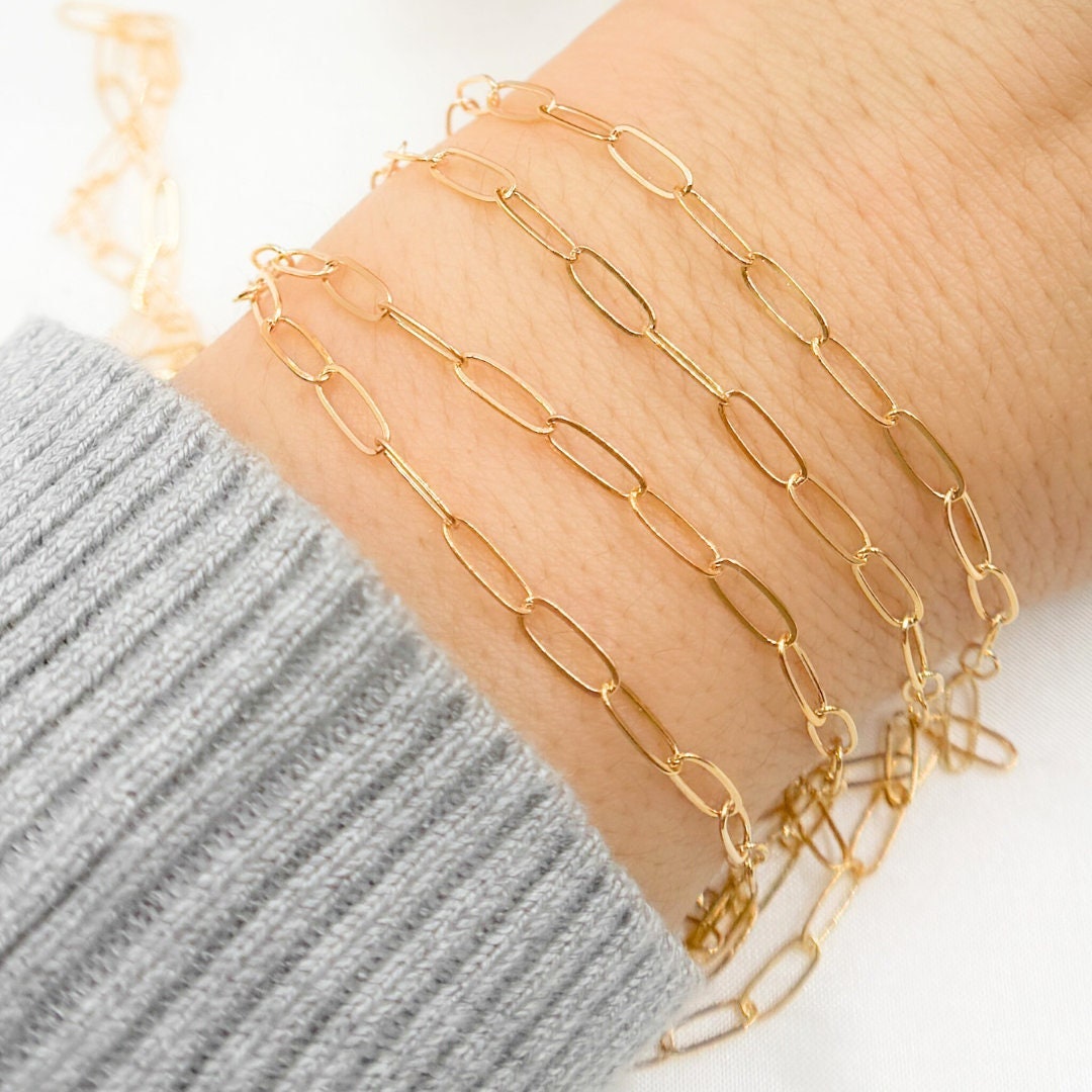 Gold-filled Flat Paperclip Chain, Gold-filled Chain, Permanent Jewelry ...