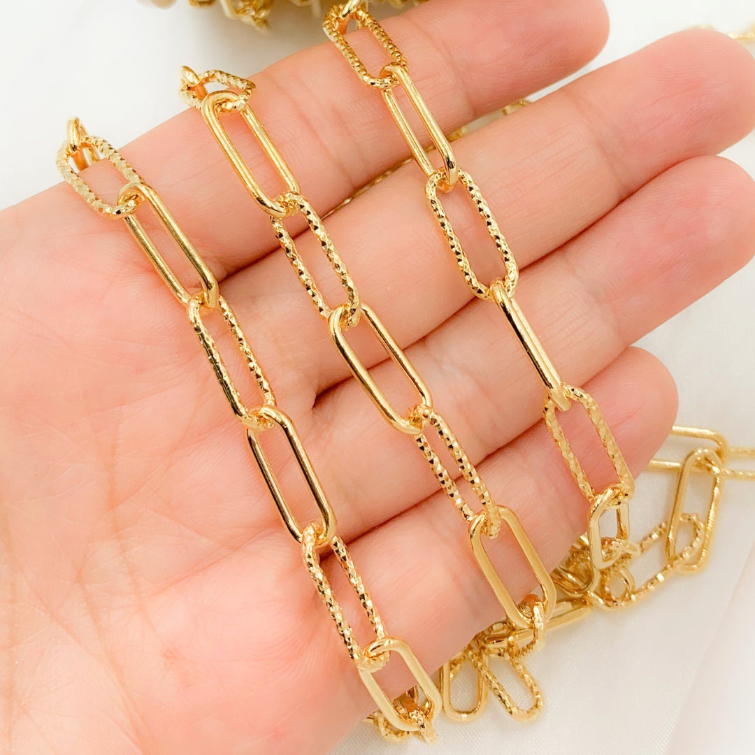14K Gold Plated 925 Sterling Silver Chain by Foot, Smooth & Dimond Cut ...