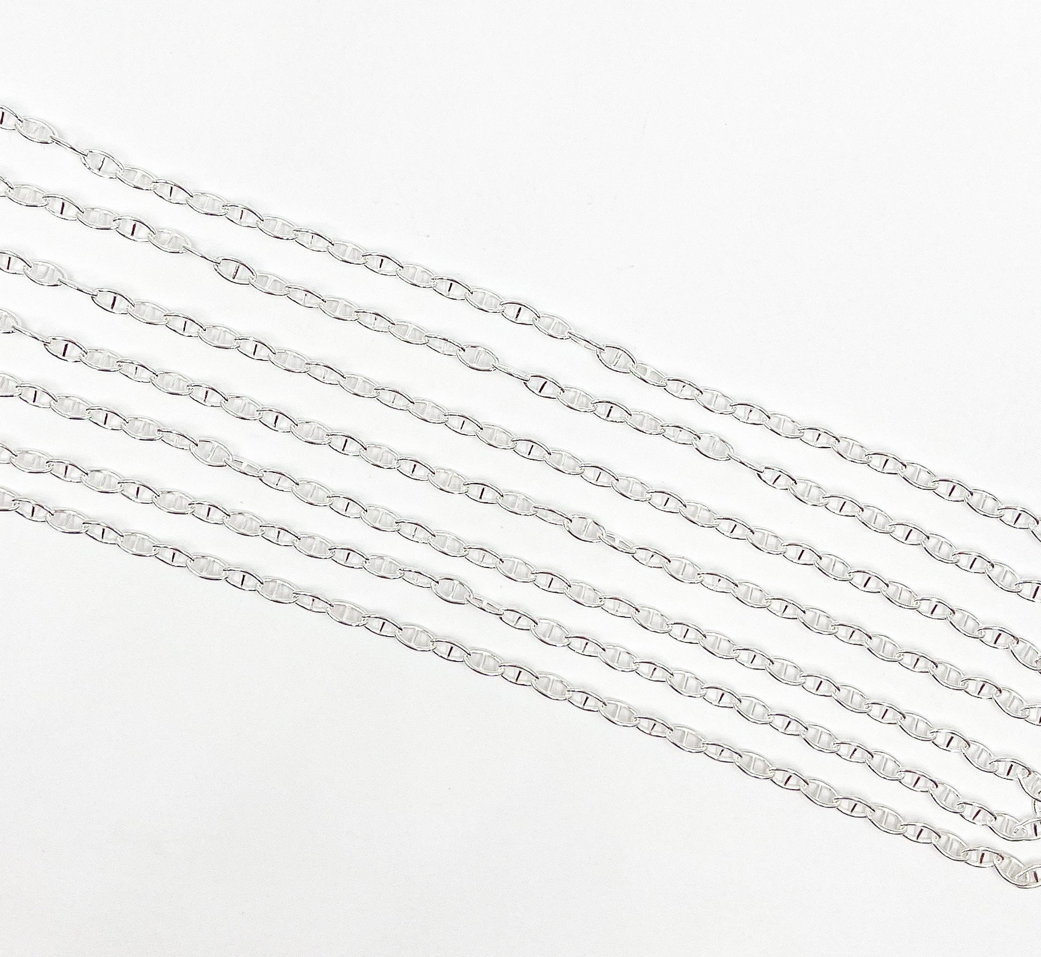 1FT 925 Sterling Silver Chain by Foot Unfinished Silver - Etsy