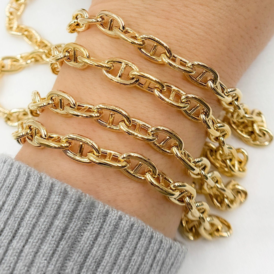 Gold Plated Silver Gold Plated Marina Chain, Permanent Jewelry, Jewels ...