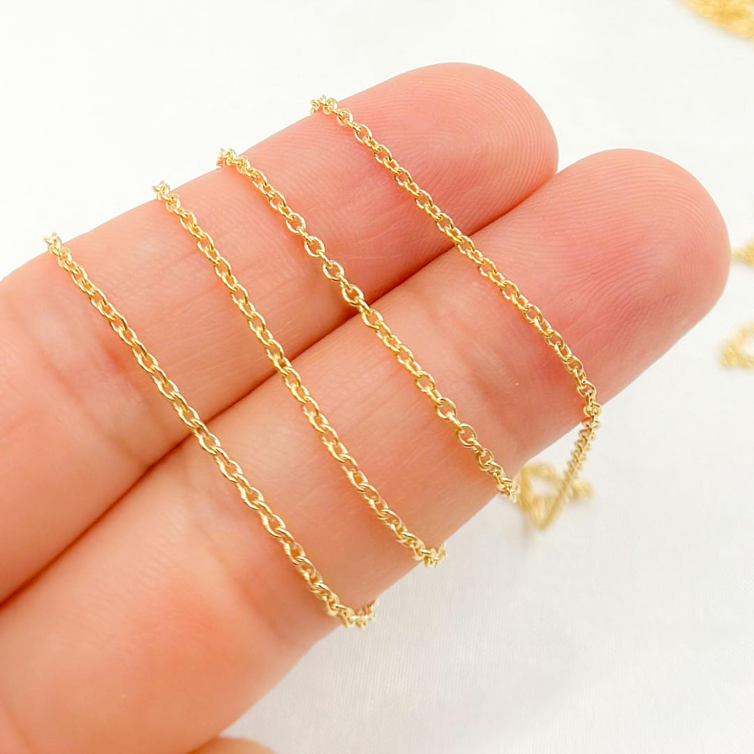 14K Solid Gold Cable Chain, Real Gold Jewelry for Everyday Wear, Unisex ...