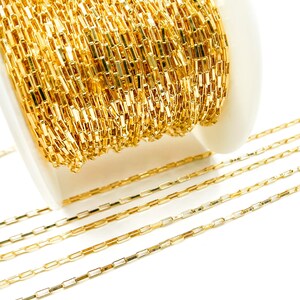 1FT 4.2x1.8mm 14k Gold Filled Chain by Foot, Tiny Box Chain, Small ...