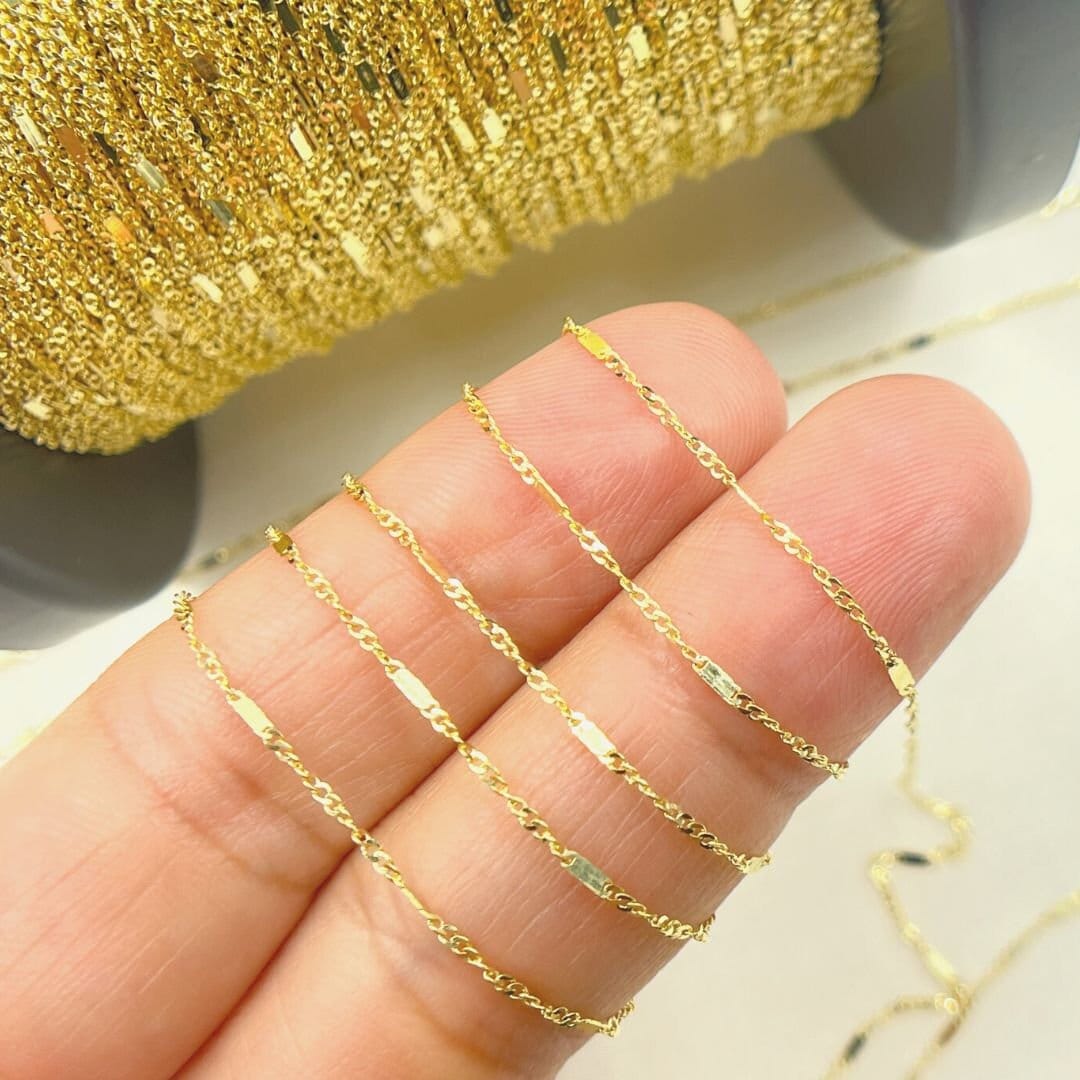 Solid 14K Gold Singapore Chain, Delicate Dainty Chain, Singapore Rope ...