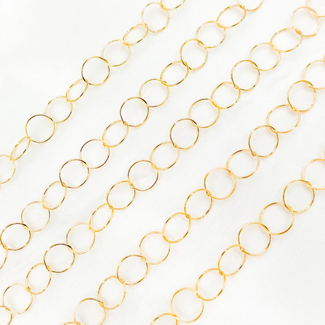 10mm 14k Gold Filled Chain by Foot, Unfinished Big Circle Chain ...