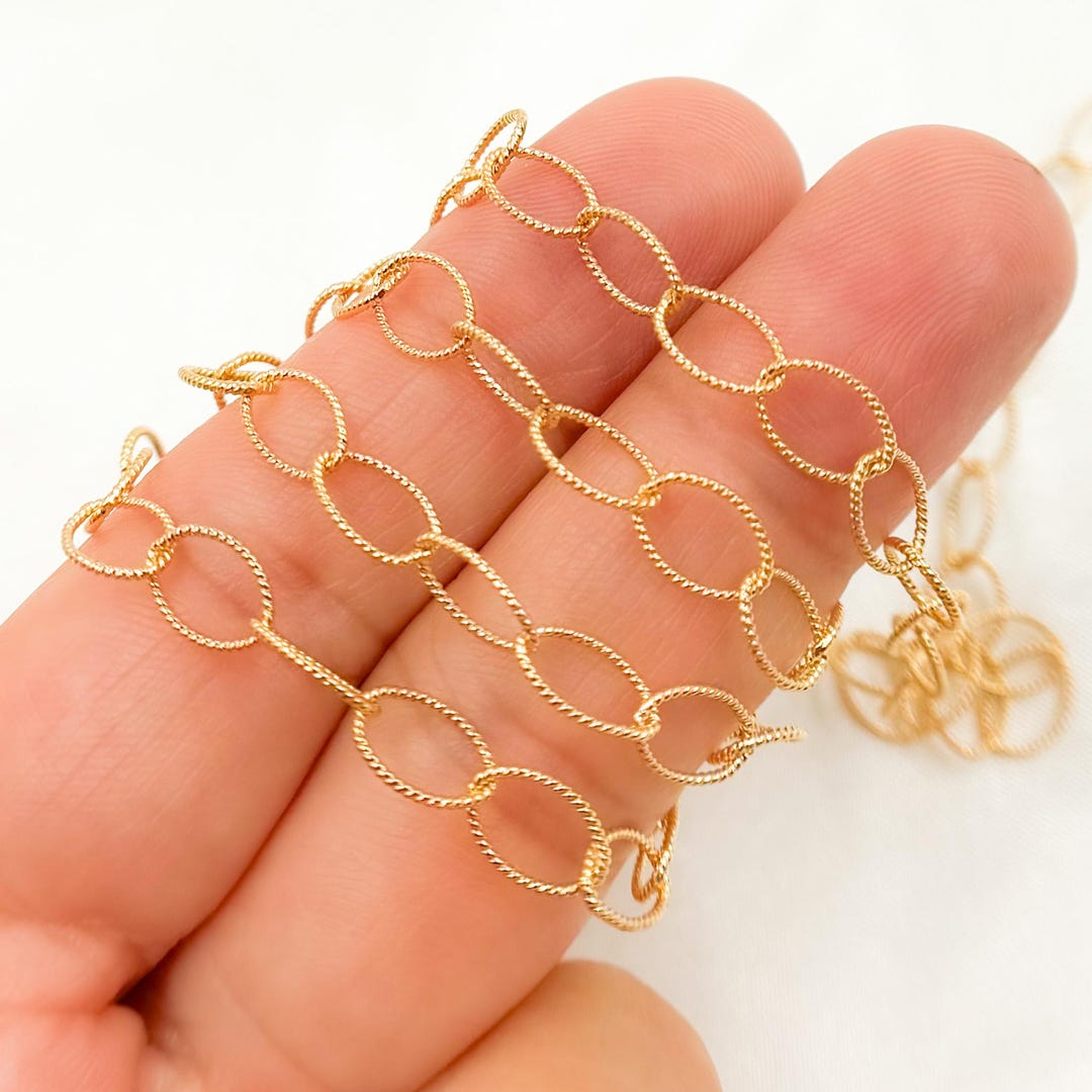 8x5mm 14k Gold Filled Chain by Foot, Unfinished Oval Cable Chain ...