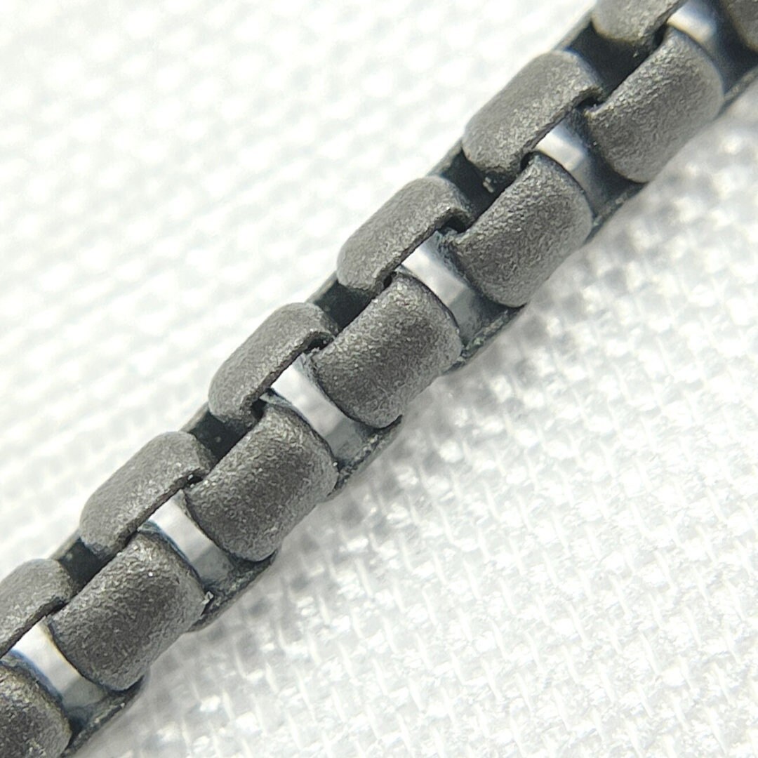 Black Rhodium 925 Sterling Silver Box Link Chain, Permanent Jewelry ...