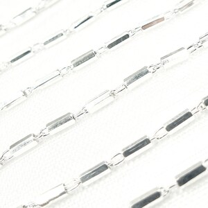 925 Sterling Silver Tube Chain, DIY Bar Chain Wholesale, Stick Link ...