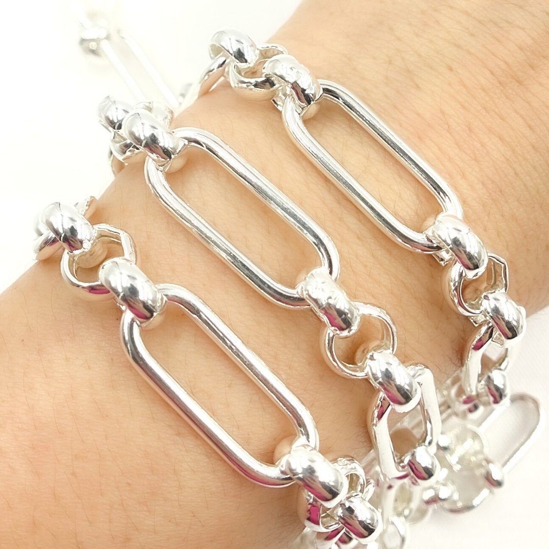 1FT 27x10mm 925 Sterling Silver Chain by Foot Unfinished Long - Etsy