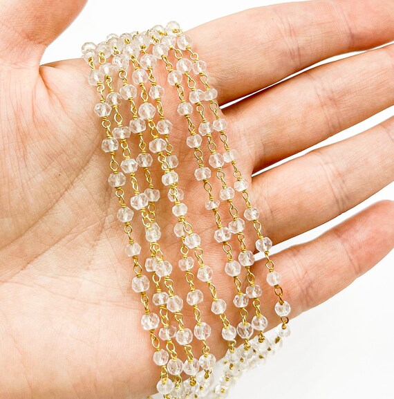 Gold chain with crystal store