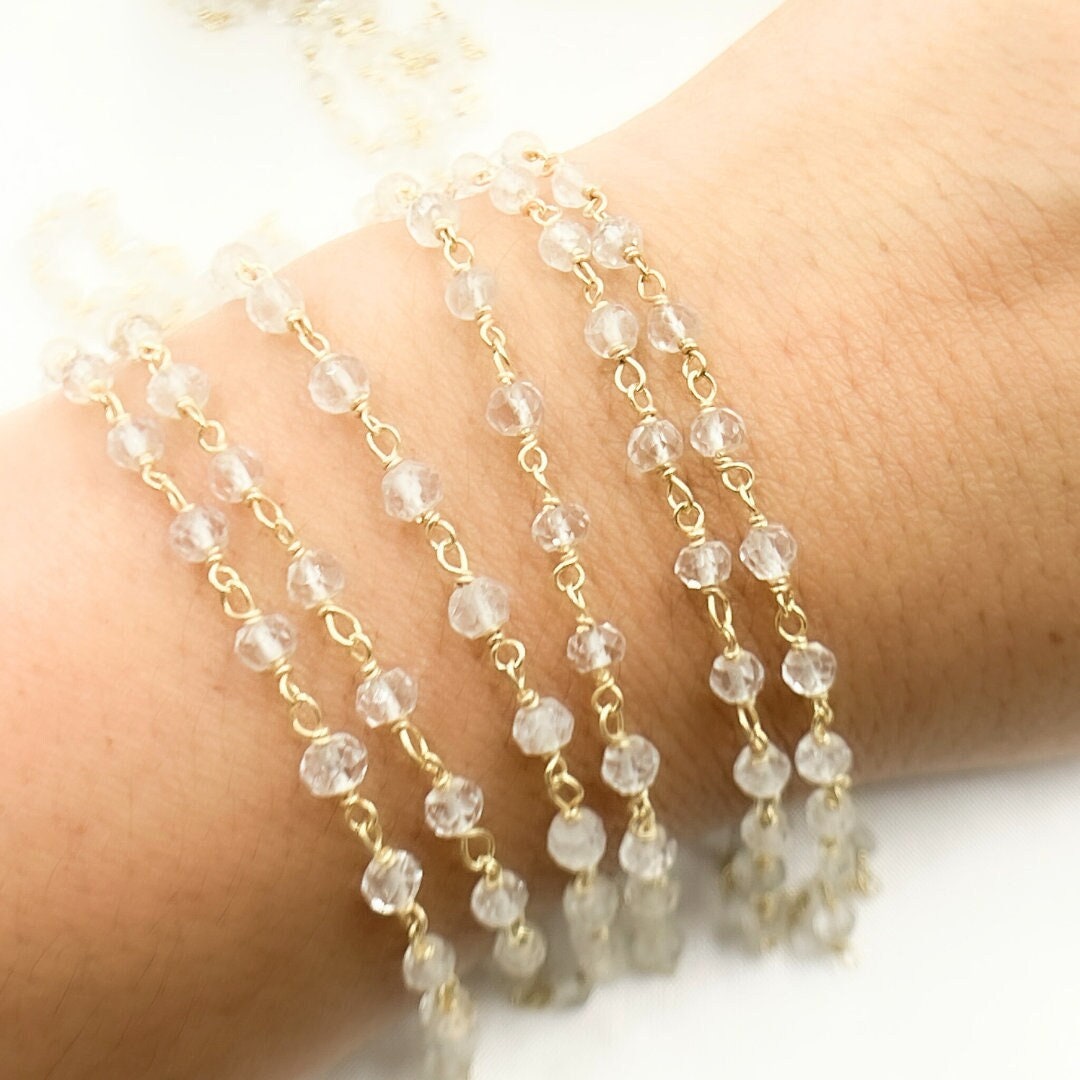 Crystal 925 Sterling Silver Wire Chain, Permanent Jewelry, Jewels and ...