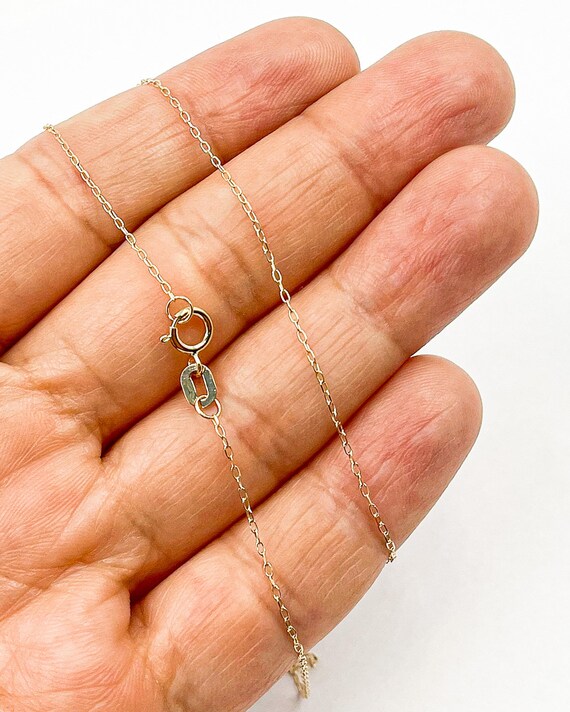 Real 14kgold Chain Necklace 14k Gold Cable Dainty Necklace 16 18 Solid Gold Jewelry Dainty 14k Yellow Gold Pendant Necklace. 020KF17D Etsy Canada
