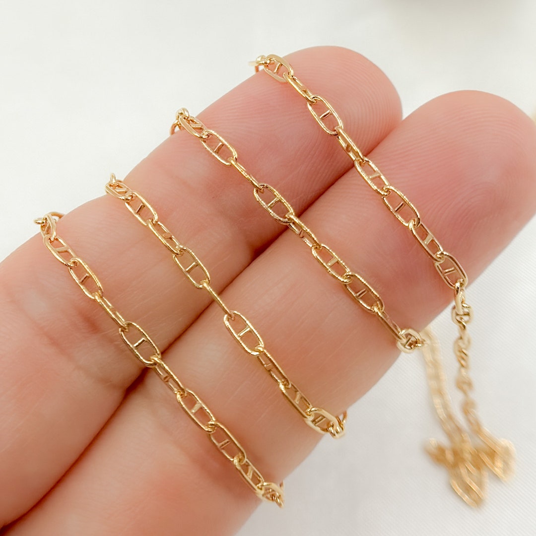 14K Gold Filled Smooth Marina Link Chain, Marina Link 14k Gold Filled ...