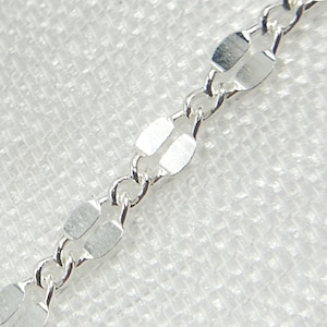 1FT 4x2mm 925 Silver Chain Foot, Unfinished Marina Flat Link Chain ...
