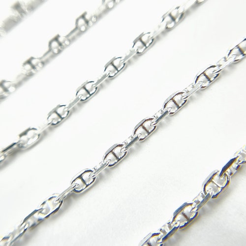 1FT 925 Sterling Silver Chain by Foot Unfinished Silver - Etsy