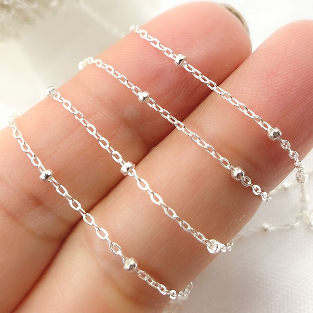 1.9 Mm Cube 925 Silver Cube Satellite Chain by Foot, Satellite Silver ...