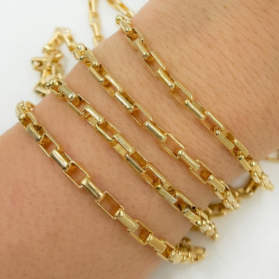 Gold Plated Silver Smooth Box Chain, Permanent Jewelry, Jewels and ...