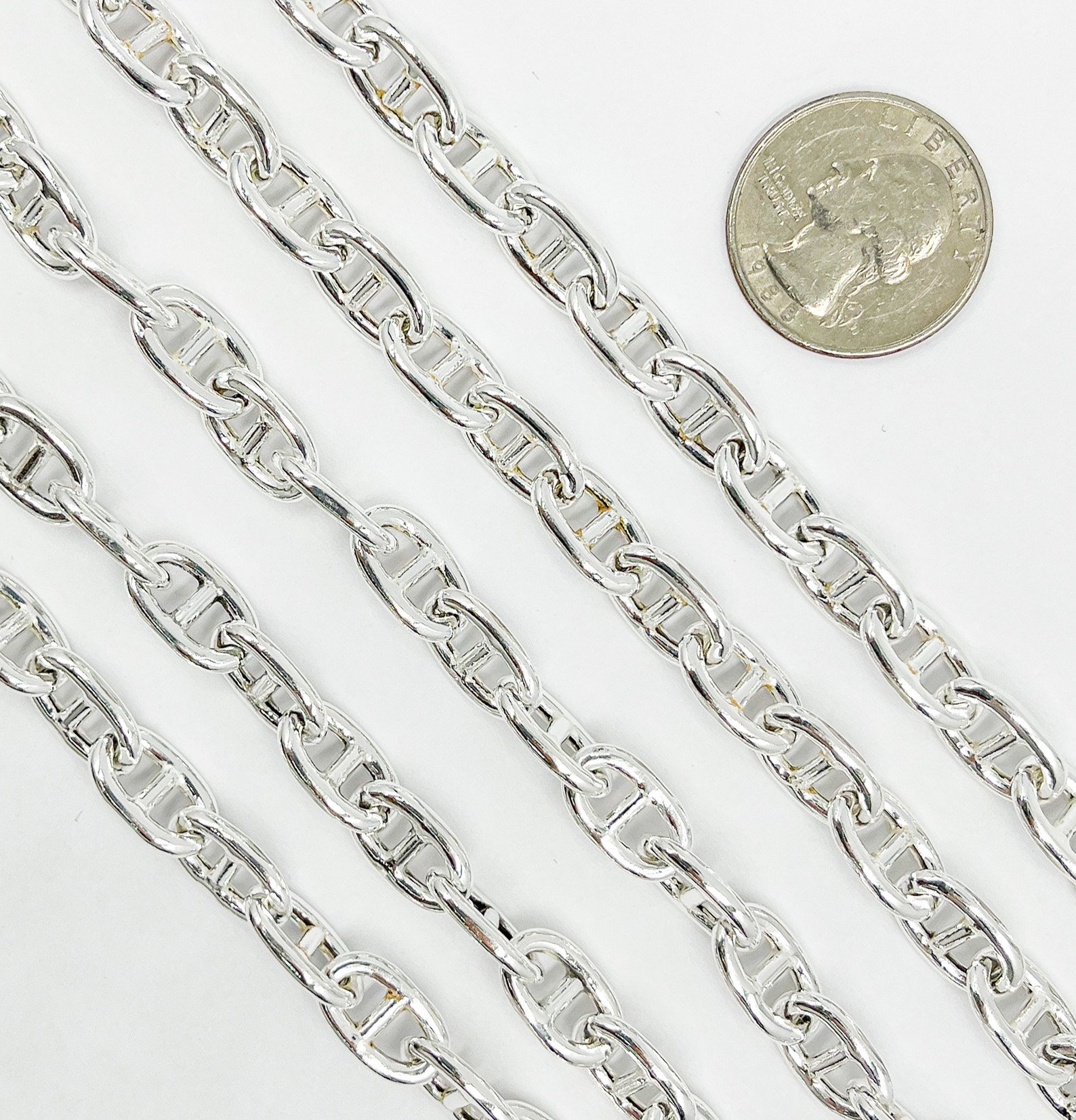 1FT 15x9mm 925 Silver Chain by Foot Hollow Unfinished Link - Etsy UK