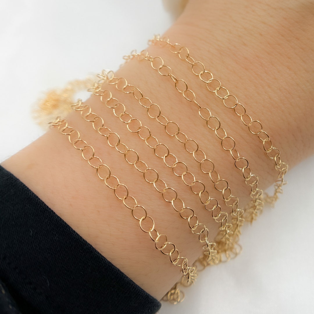 Gold-filled Oval Smooth Link Chain, Smooth Round Link Chain Bulk ...